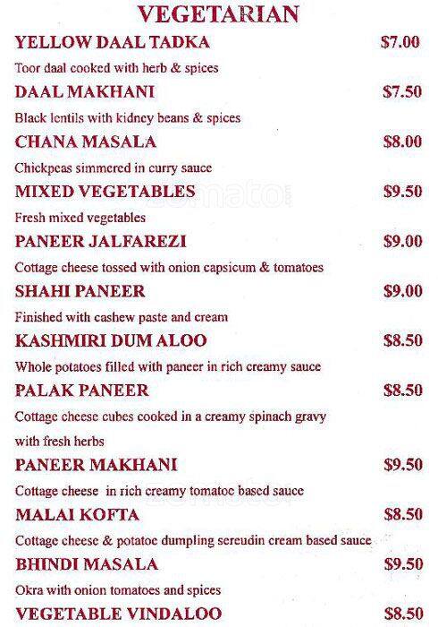 Carta del restaurante Chandni Chowk Chaat Corner and Dhaba, Dandenong