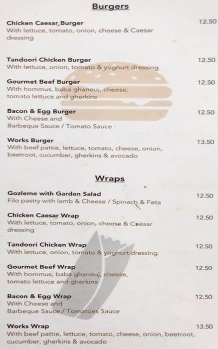 Menu at Mocha Lounge restaurant, Brisbane City, 225 Hawken Dr