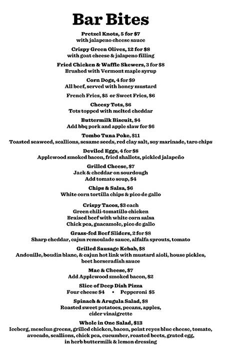 Menu at Urban Putt pub & bar, San Francisco, S Van Ness Ave