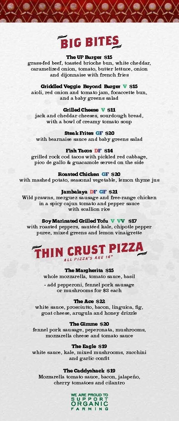 Menu at Urban Putt pub & bar, San Francisco, S Van Ness Ave