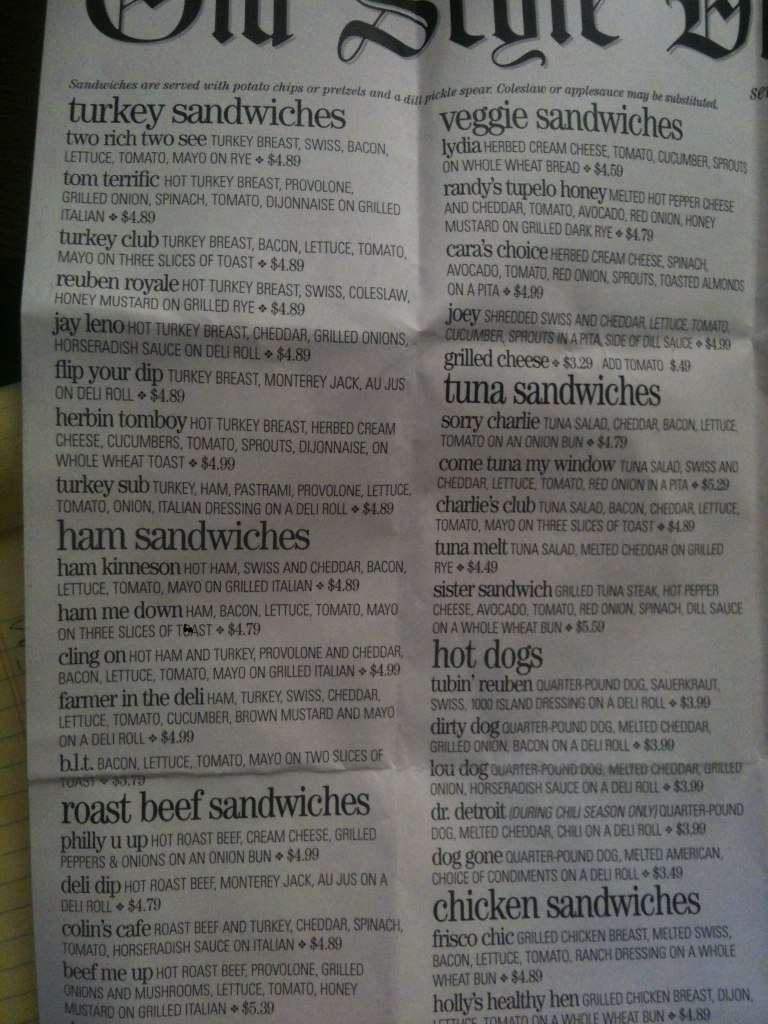Old Style Deli Menu, Menu for Old Style Deli, Elkhart, South Bend ...