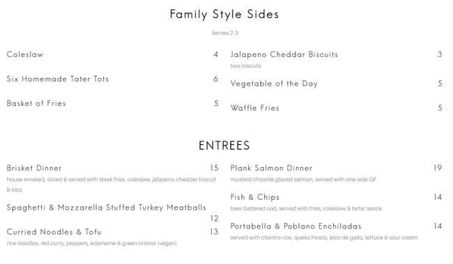 Menu at The Howe Daily Kitchen & Bar, Minneapolis