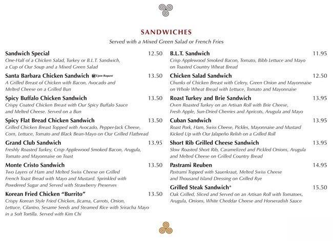 Menu at Grand Lux Cafe, Austin