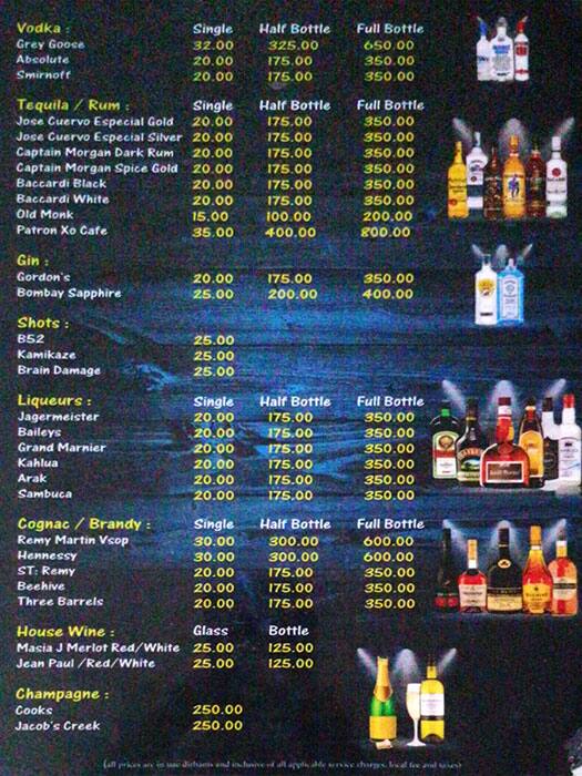 Menu at Mullapanthal Bar & Restaurant, Abu Dhabi