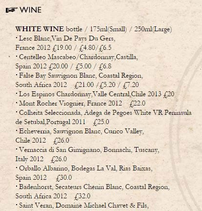 Menu at Yokoya pub & bar, London