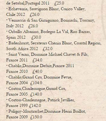 Menu at Yokoya pub & bar, London