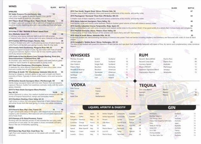 Menu at Horn Please restaurant, Fitzroy North