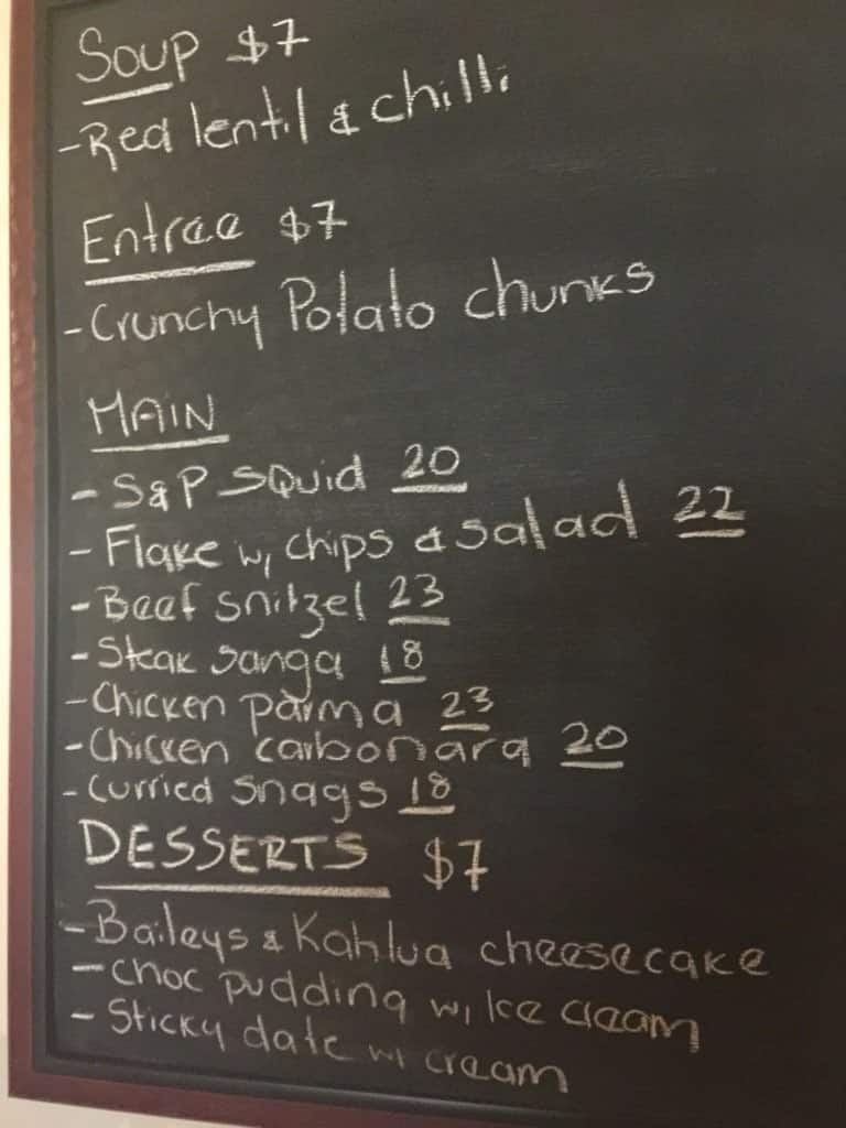 Menu at Yarck Hotel pub & bar, Yarck