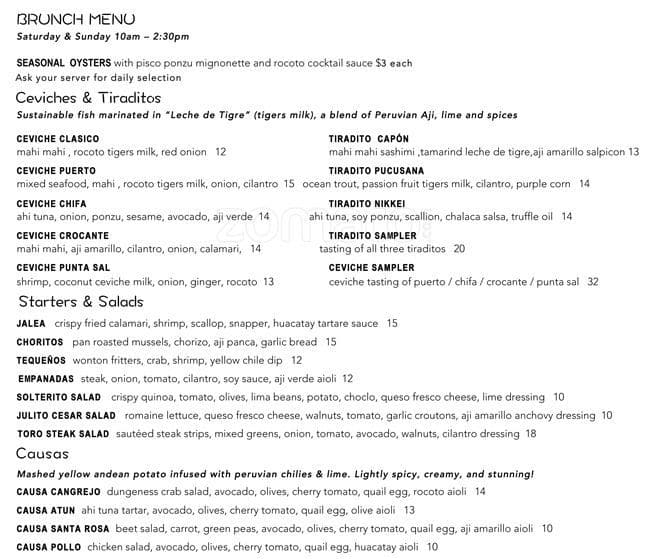 Menu at Puerto 27 pub & bar, Pacifica