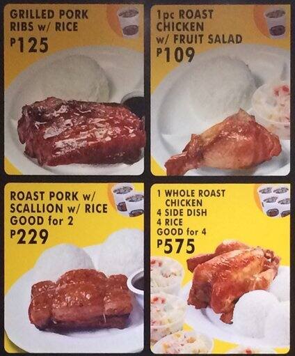 Menu at Roaster Chef BBQ, Cebu City, Colon