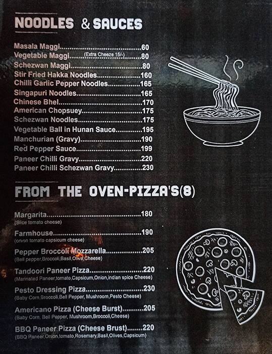 Menu at Crave In, Surat