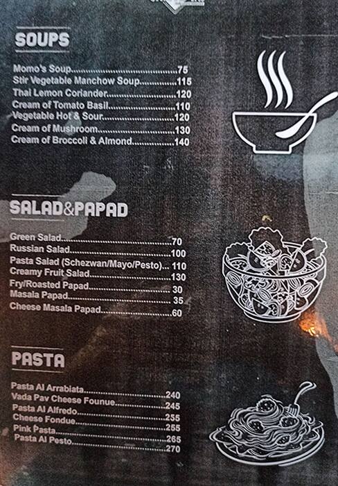 Menu at Crave In, Surat