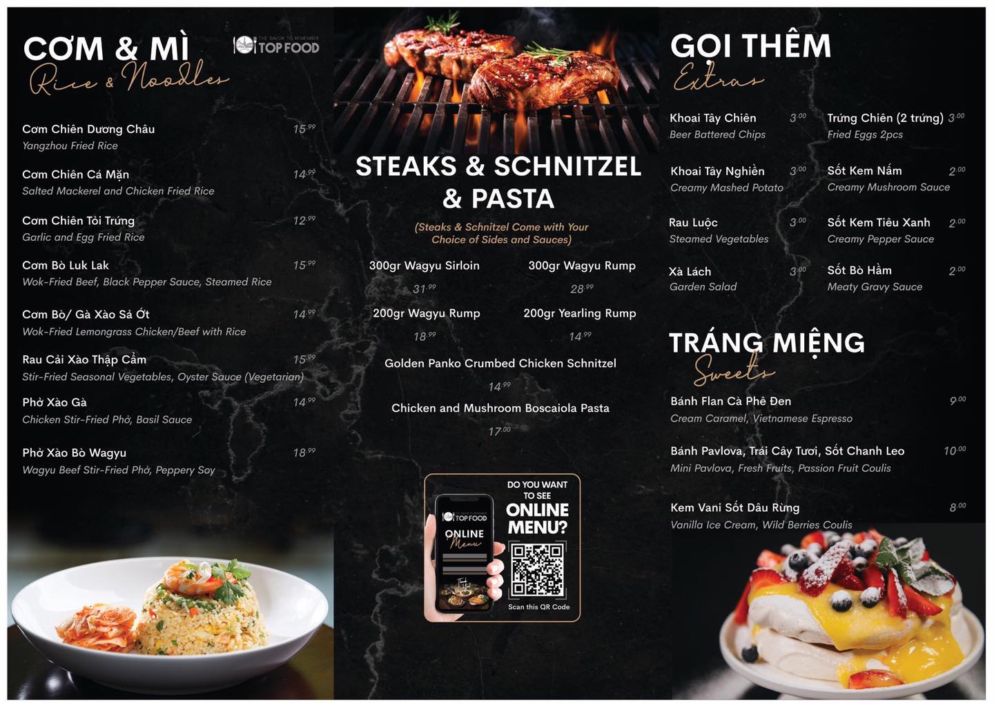 Menu at TOP FOOD restaurant, Canley Vale