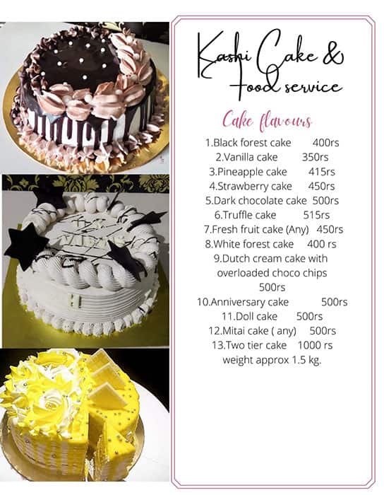 Menu of Kashi Cake & Food Service, Vasai, Mumbai