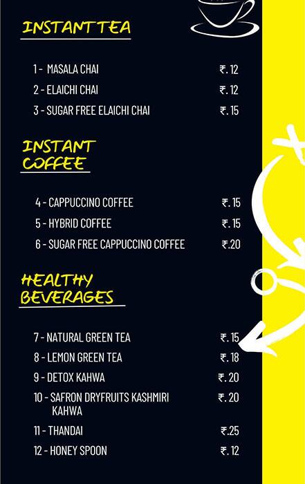 Menu of The Hybrid Green Tea, Nikol, Ahmedabad