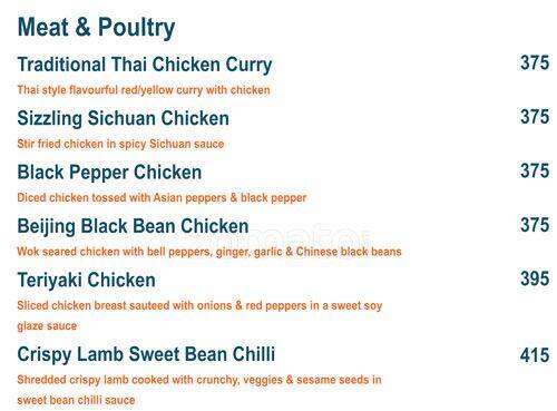 Menu at Ahoy! Asia, Kolkata