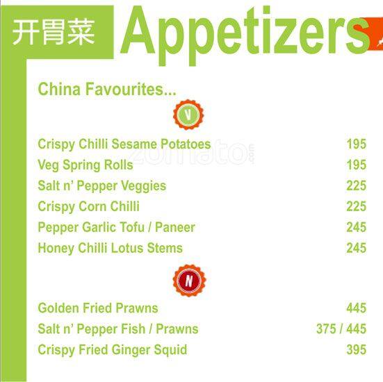 Menu at Ahoy! Asia, Kolkata
