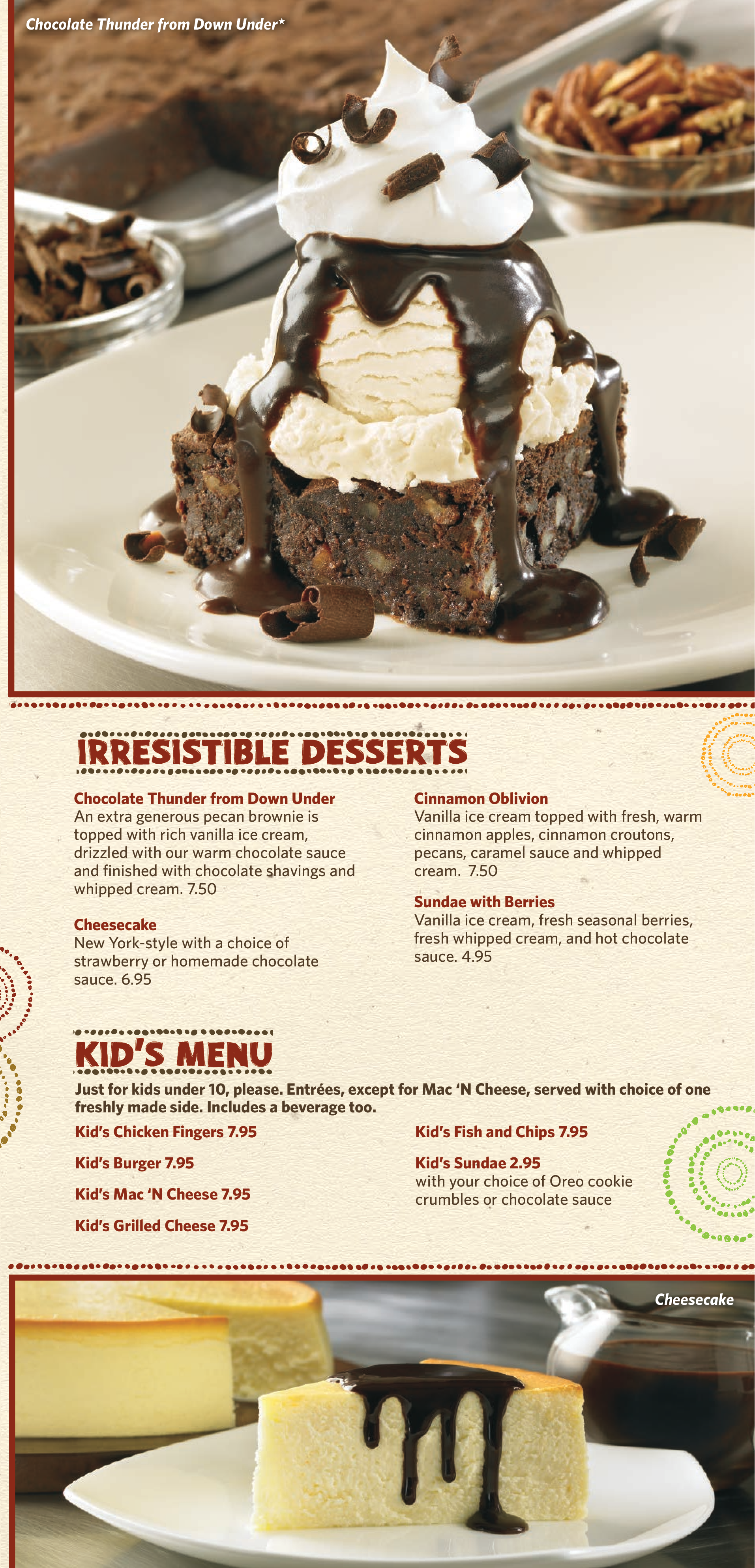 Menu at Outback Steakhouse, Edmonton, 137 Avenue