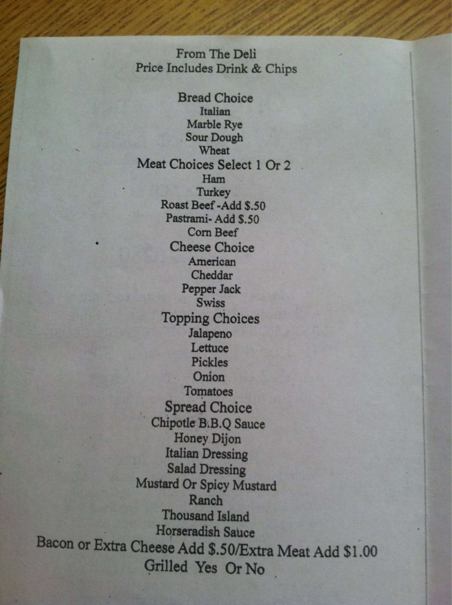 Menu at Edwards Corner Deli Shop, Kansas City