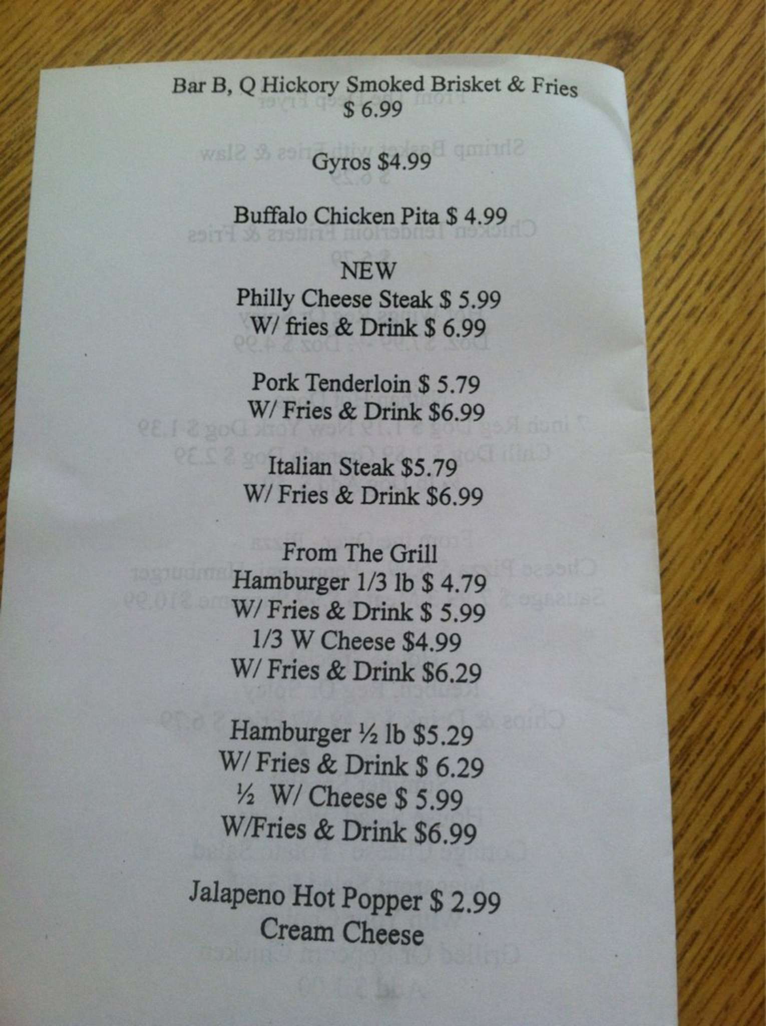 Menu at Edwards Corner Deli Shop, Kansas City