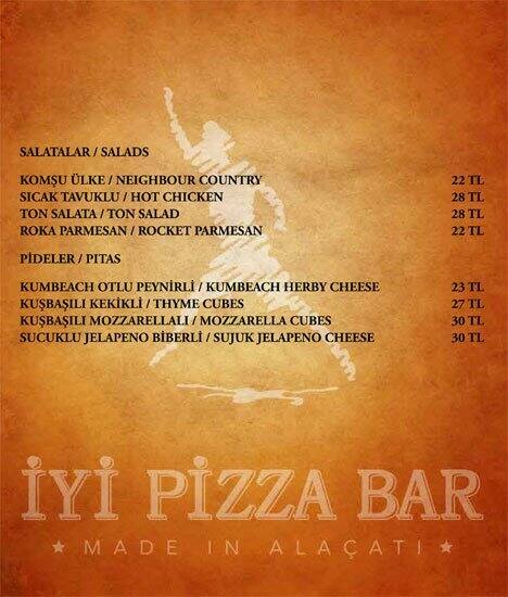 Menu at İyi Resto Bar, Alaçatı, Kemalpaşa Cd. No:51