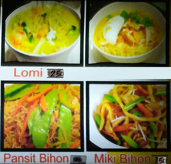 Menu at Pancit Bilao at Bulalohan restaurant, Quezon City