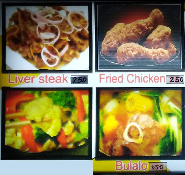 Menu at Pancit Bilao at Bulalohan restaurant, Quezon City