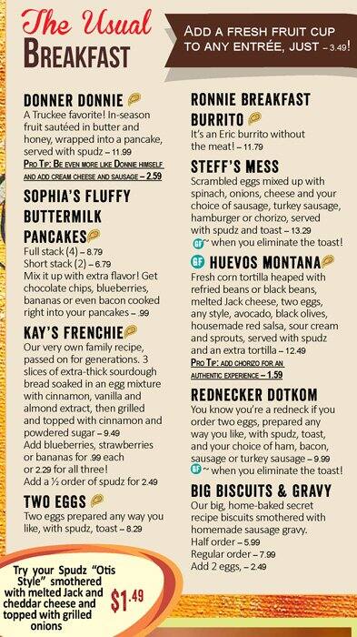 Menu at Squeeze In restaurant, Las Vegas, S Fort Apache Rd #195