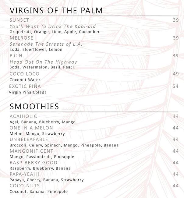 Menu at La Coco Dubai restaurant, Dubai
