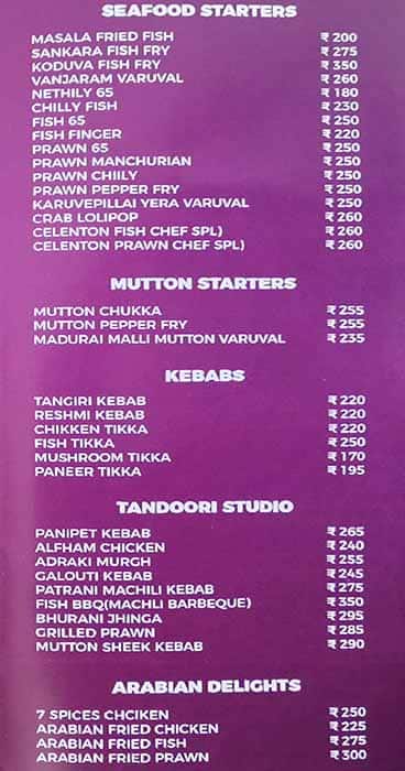 Menu at Aasife Biriyani Trichy, Tiruchirappalli