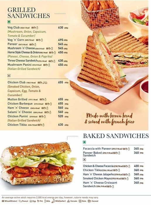 Menu of Nik Baker's, Gandhi Nagar, Jammu