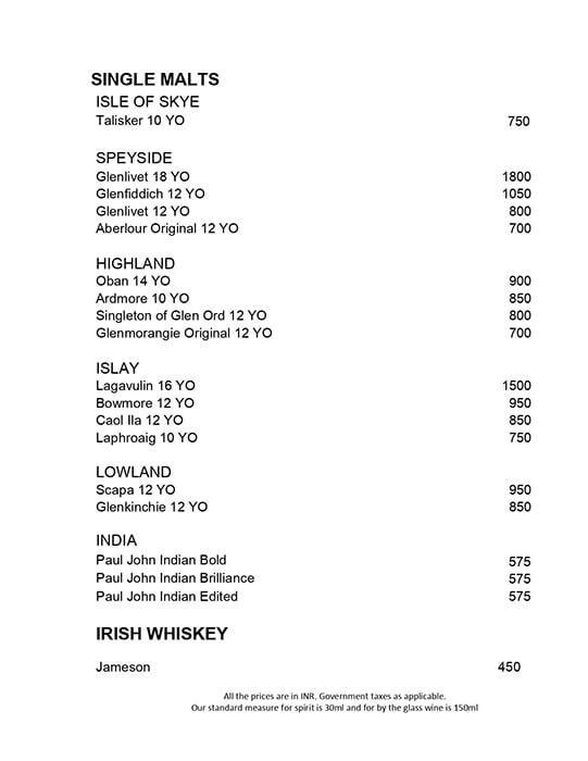 Menu at Blue Terrain, Bengaluru, Novotel Bengaluru Tech Park