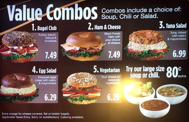 Menu at The Bagel Stop cafe, Toronto, 686 Bay Street Unit 2
