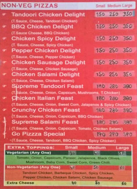 Go Pizzza Menu, Menu for Go Pizzza, Habsiguda, Hyderabad - Zomato