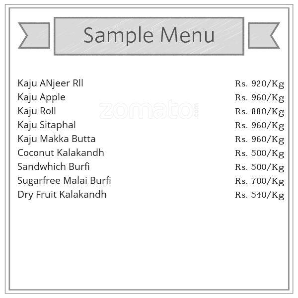 Sudarshan Reddy Pure Ghee Sweets Menu - Zomato