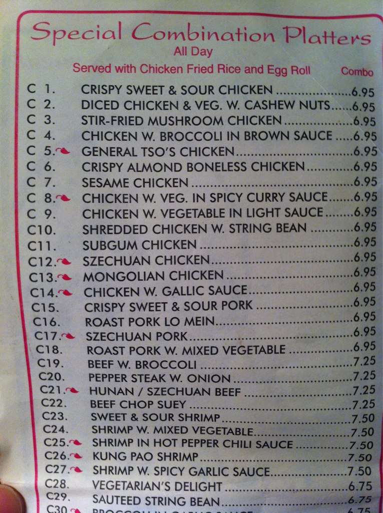 Menu at Wing Hing restaurant, Troy, E Long Lake Rd