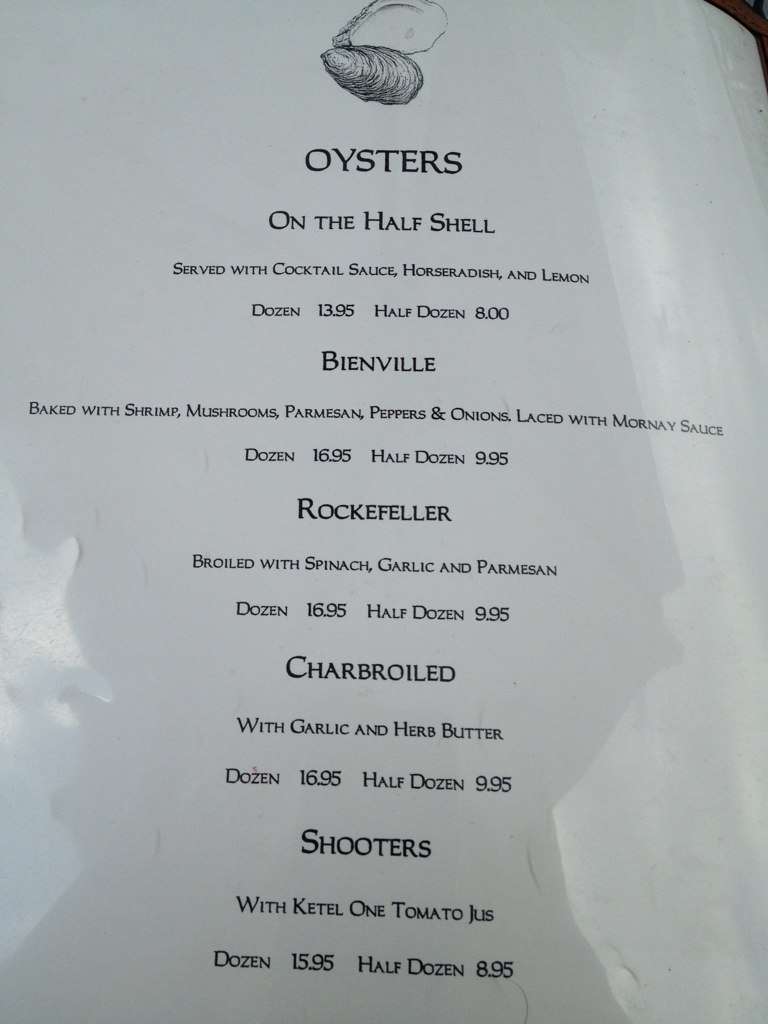 Menu at 200 North Beach restaurant, Bay Saint Louis