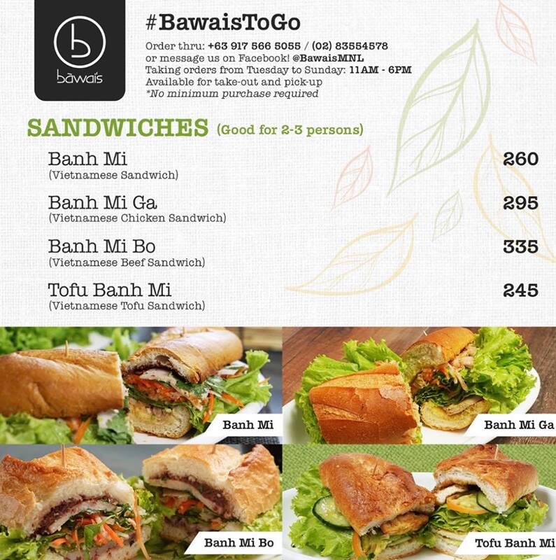 Carta del restaurante Bawai's Vietnamese Kitchen, Ciudad Quezon, 2nd Floor