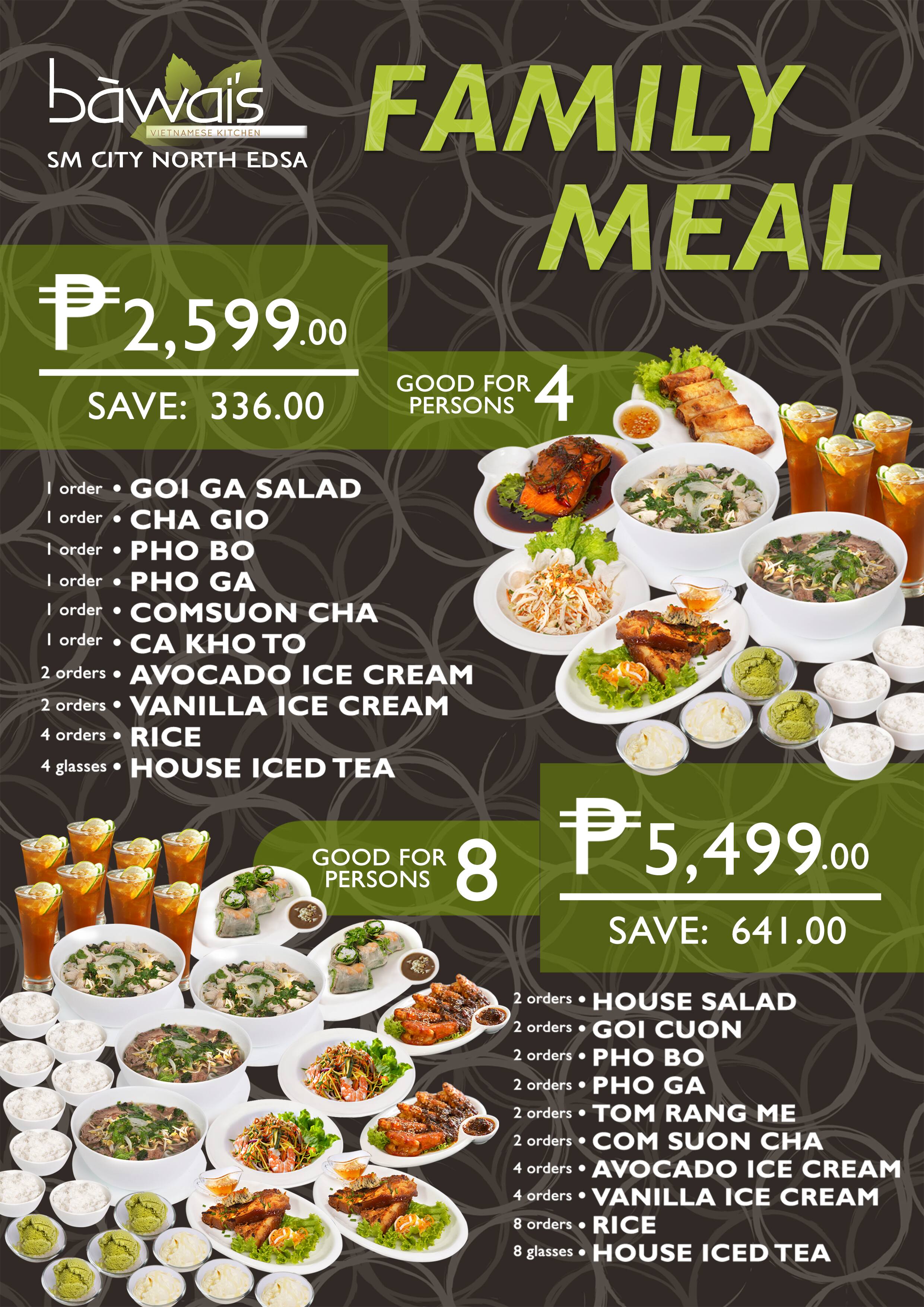 Menu at Bawai's Vietnamese Kitchen restaurant, Quezon City, 2nd Floor
