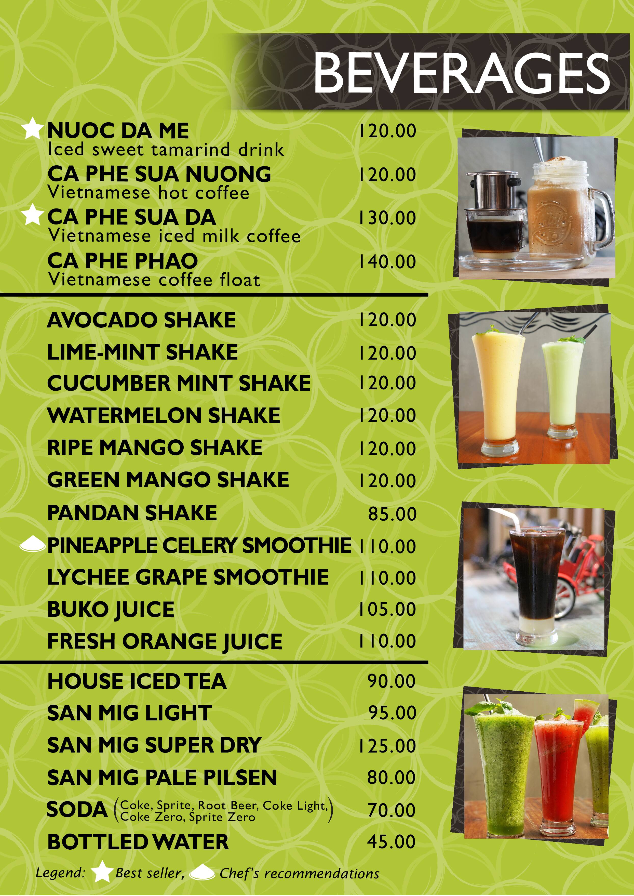 Menu at Bawai's Vietnamese Kitchen restaurant, Quezon City, 2nd Floor