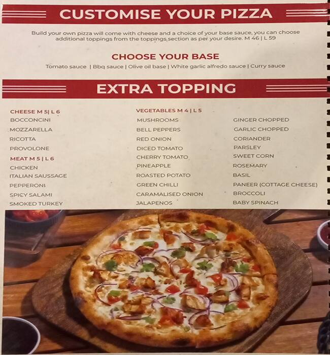 Menu of Pizza Bay, Business Bay, Dubai