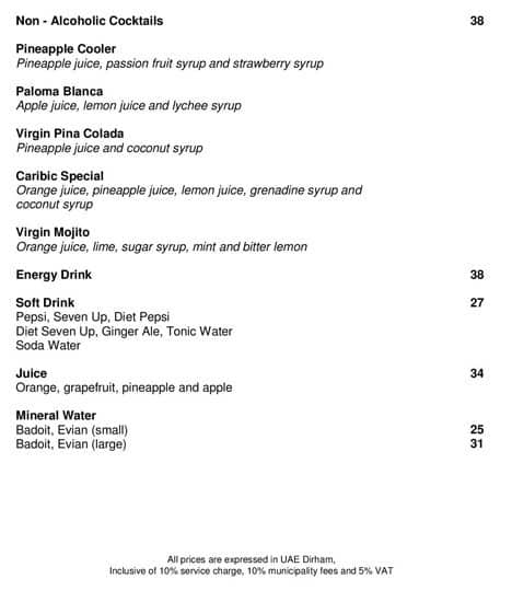 Menu at Hibiki Karaoke Lounge, Hyatt Regency Dubai pub & bar, Dubai, Al ...