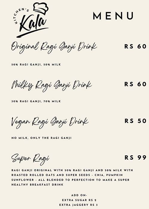 Menu of Kitchens Kala, Kalyan Nagar, Bangalore