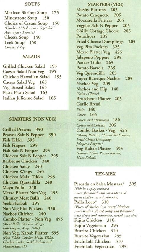 Barrique Menu, Menu for Barrique, DLF Cyber City, Gurgaon - Zomato