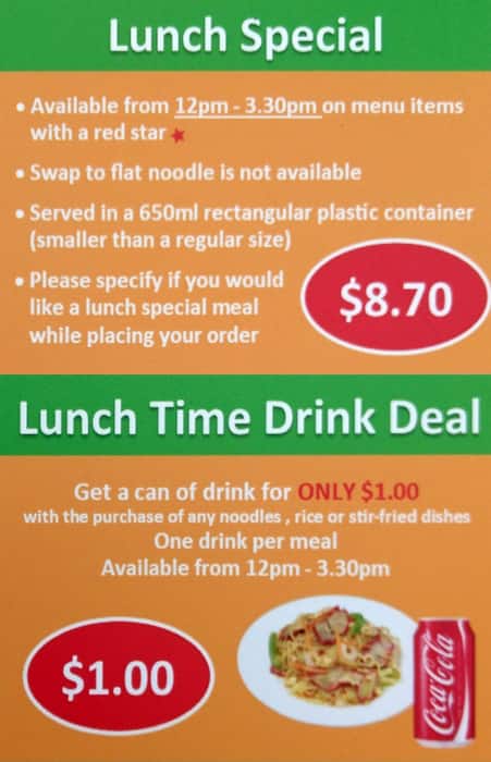 Menu at Noodles & More fast food, Narre Warren South