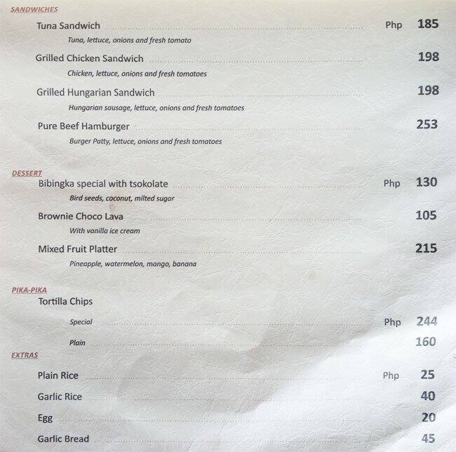 Menu at Haven Café at West 35 restaurant, Cebu City