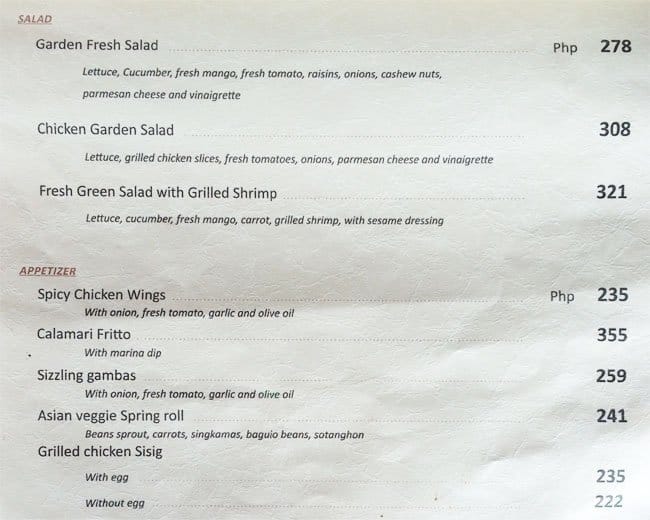 Menu at Haven Café at West 35 restaurant, Cebu City