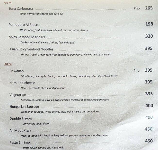 Menu at Haven Café at West 35 restaurant, Cebu City