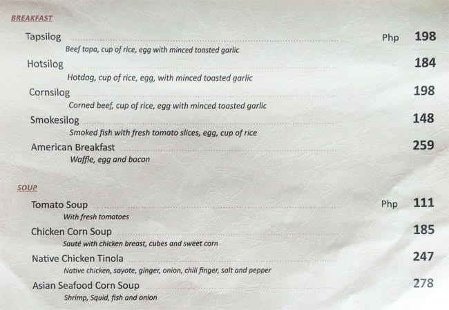 Carta de Haven Café at West 35, Cebú