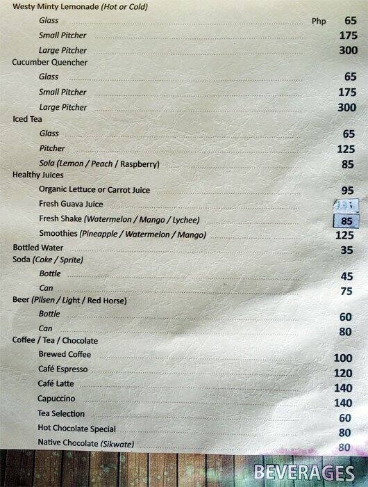 Menu at Haven Café at West 35 restaurant, Cebu City